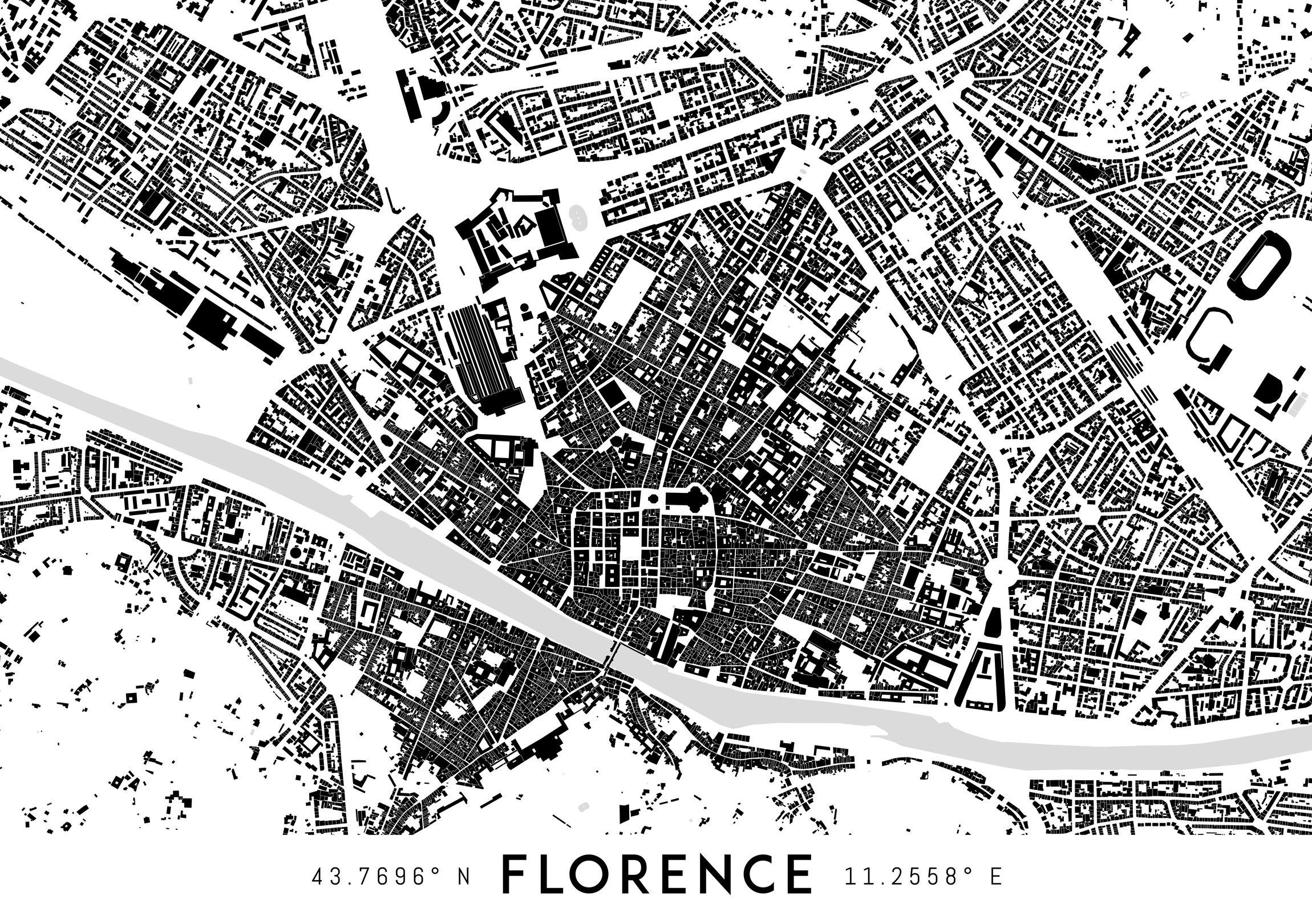 Florence Map Print Printable Firenze Map Art Firenze Print | Etsy