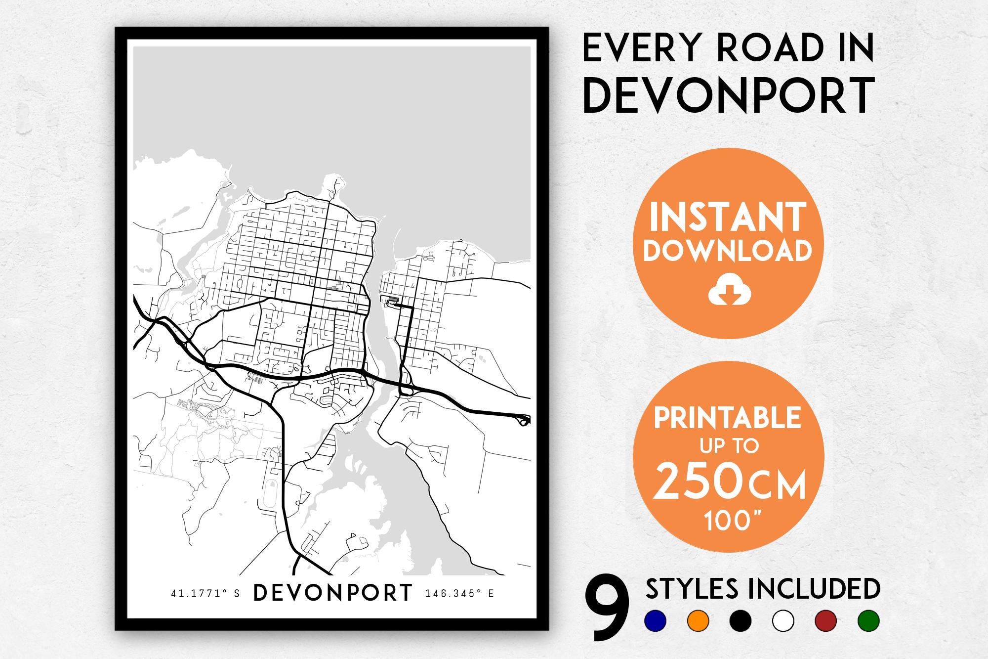 Devonport Map Print Devonport Print Tasmania Map Tasmania - Etsy Australia