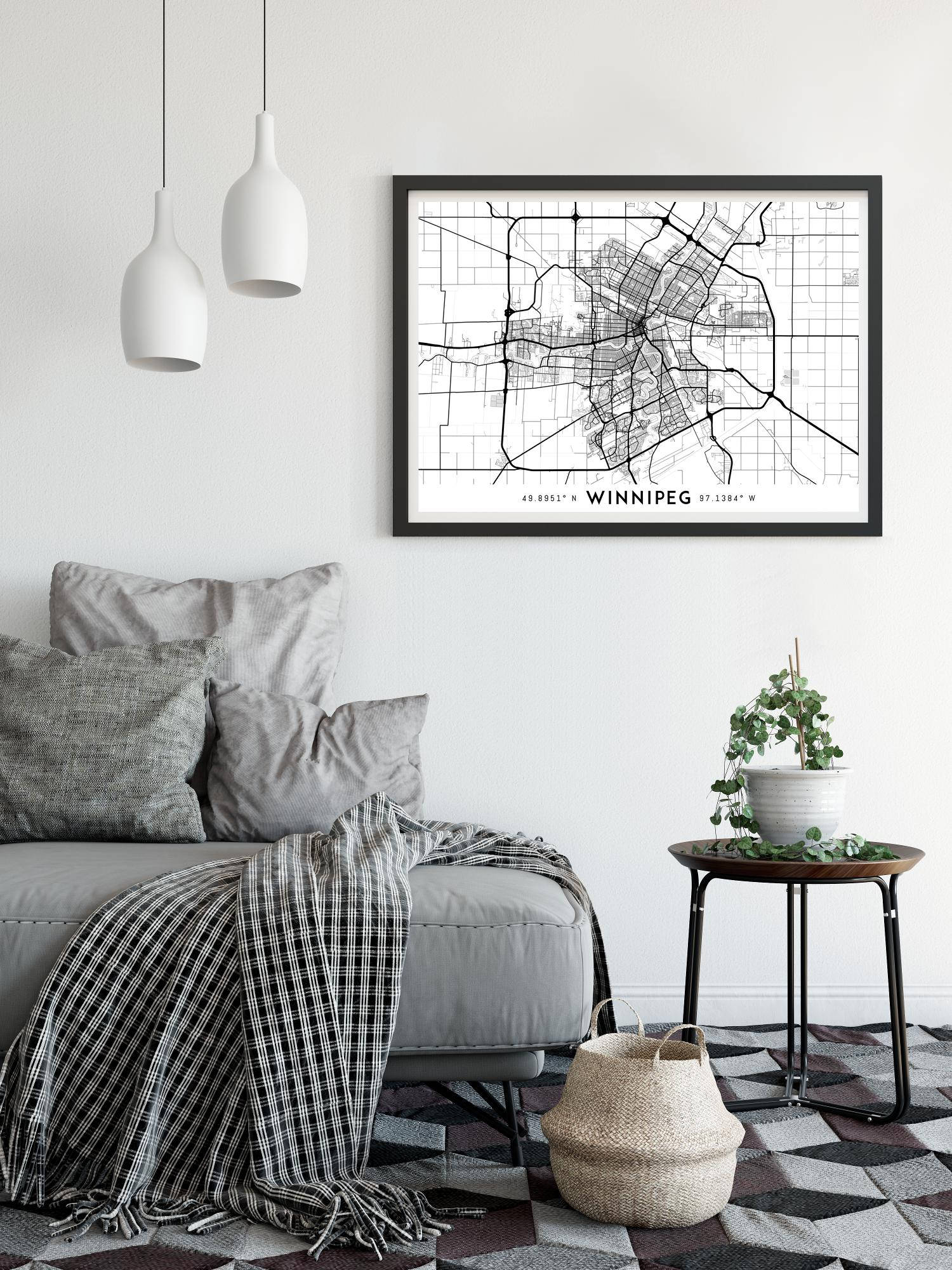 Winnipeg map print Winnipeg print Winnipeg city map | Etsy