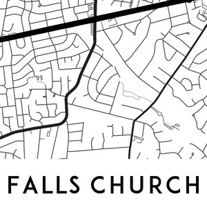 Falls Church Map Print, Printable Falls Church Map Art, Falls Church ...