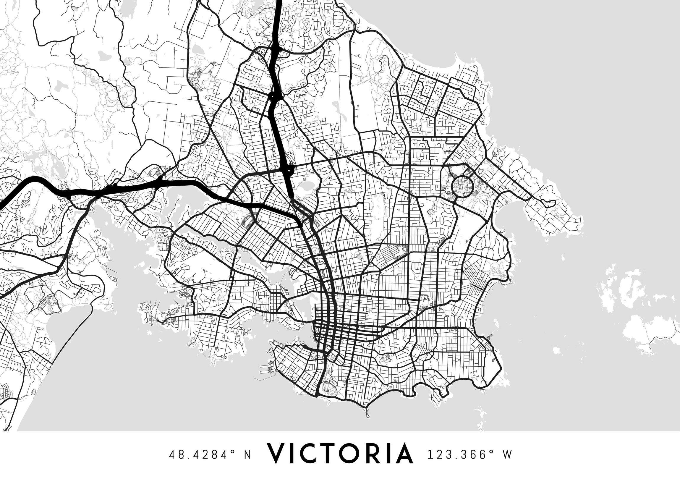 Victoria Map Print Victoria Print Victoria City Map Canada - Etsy Australia