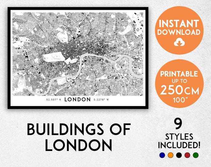 London Map, Map London, London 1813, London Map Print, London Print ...