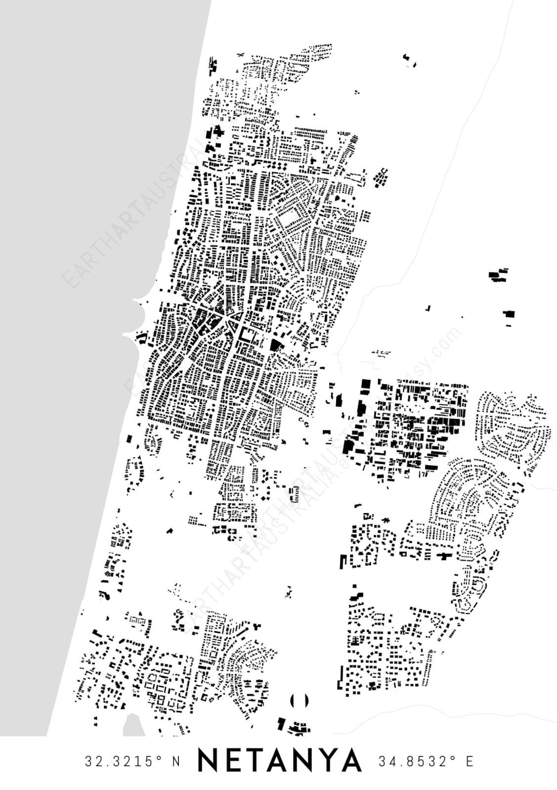 Netanya Map Print Netanya Print Netanya City Map Netanya | Etsy