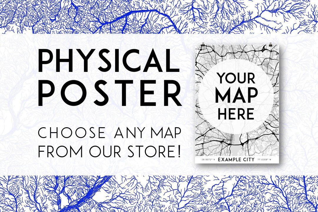 Custom Physical Poster: Choose Any Map! Physical Print, Poster Print ...