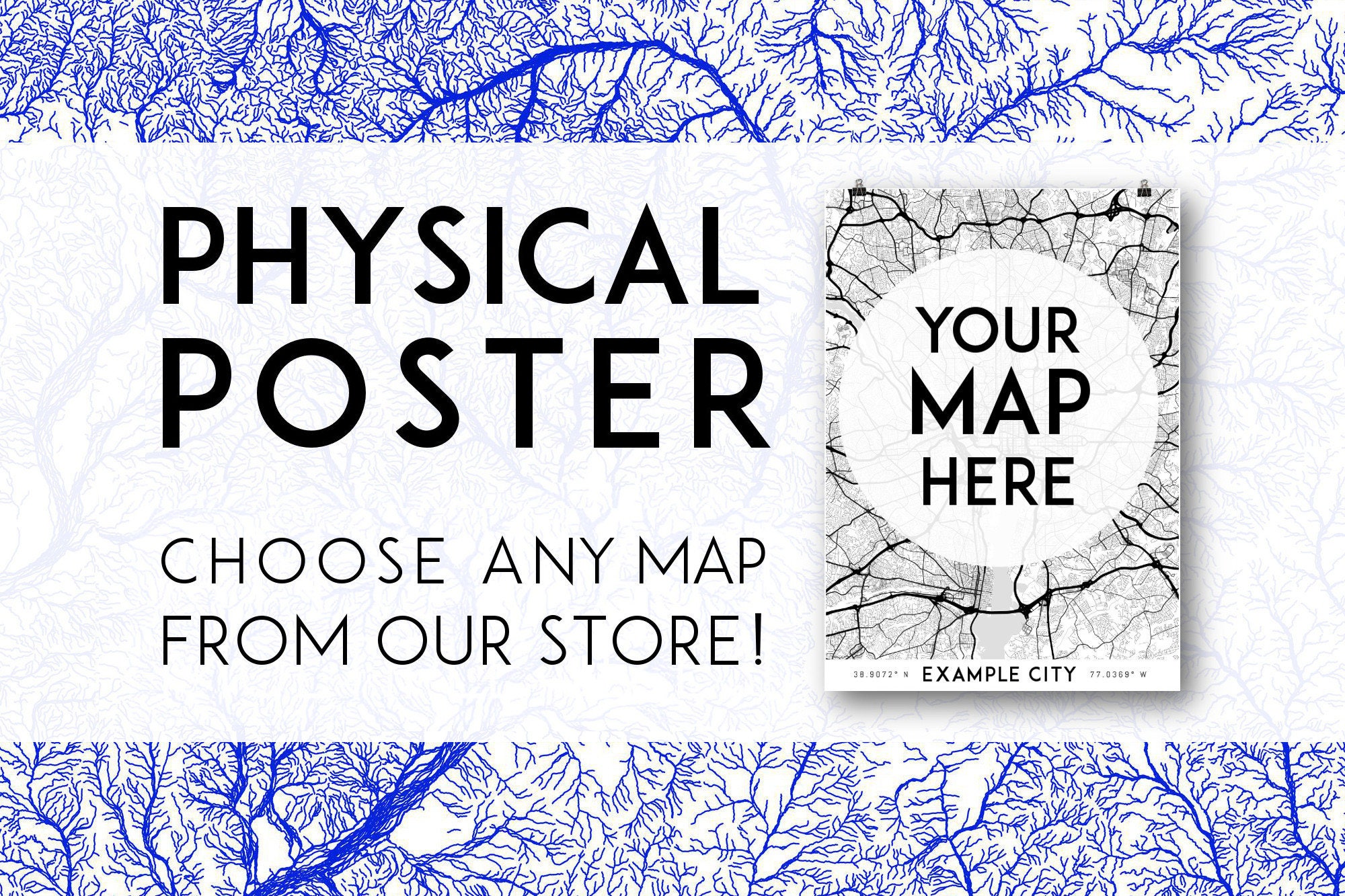 Custom Physical Poster: Choose Any Map Physical Print Poster - Etsy