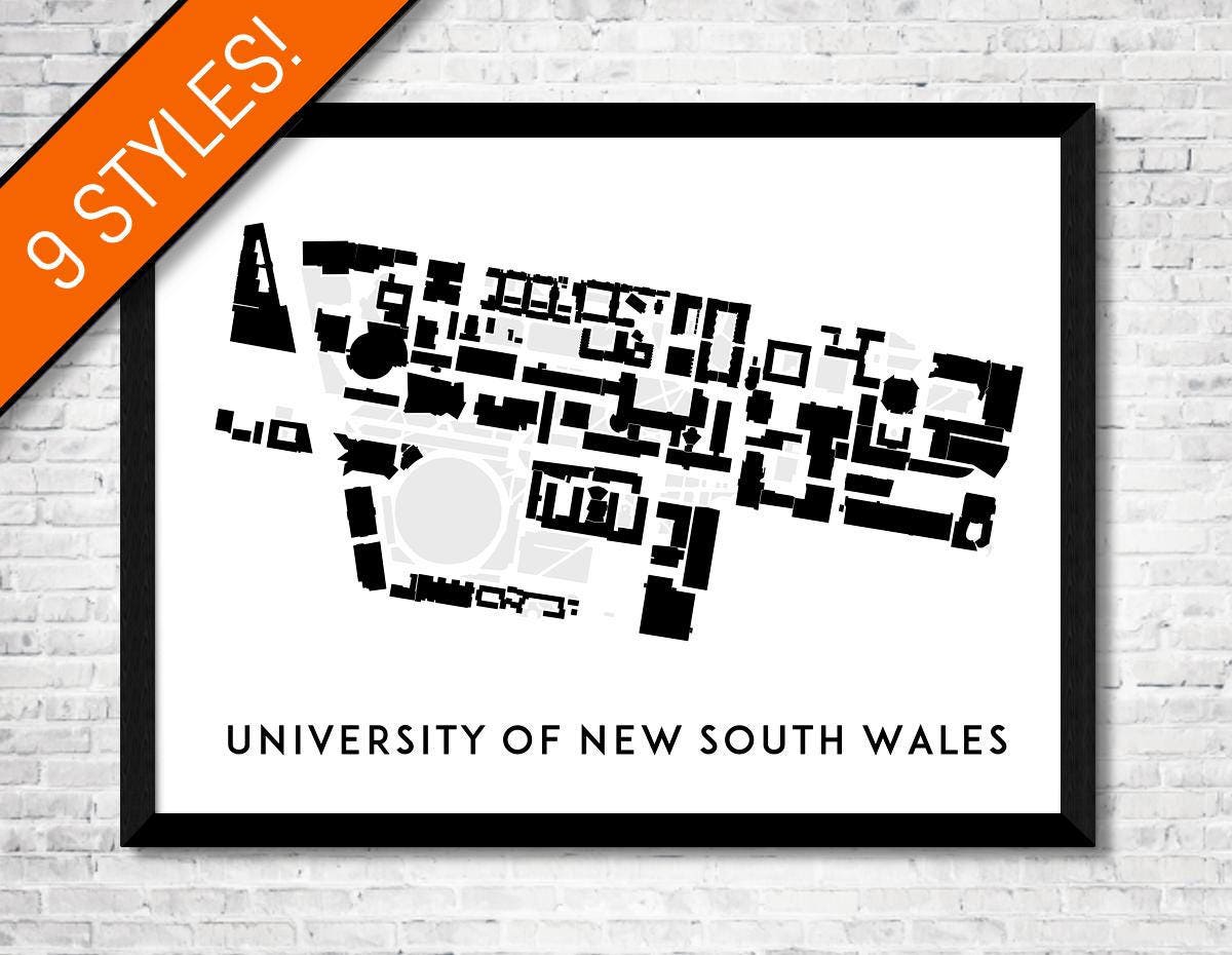 University of New South Wales Map Art Printable UNSW Map - Etsy
