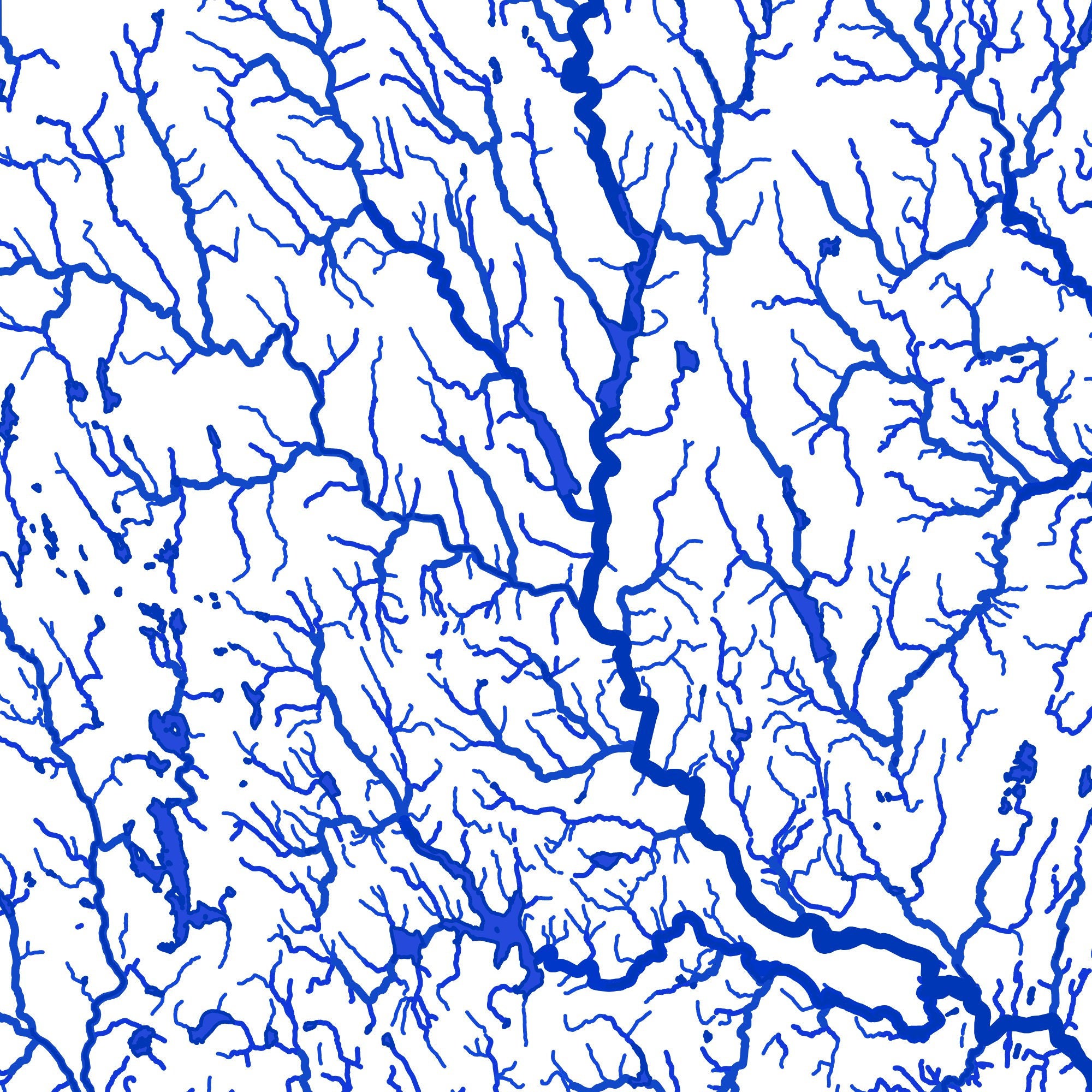 Massachusetts Rivers Map Art Print: Detailed Waterways (digital ...