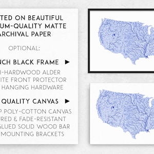 Rivers of the USA Map Poster, USA Map Print, America Print, America Art ...