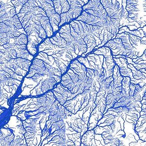 Waterways of Queensland Map Art | Printable Queensland Map Print ...