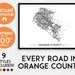 Orange County Map Art Print: Detailed California Map (digital Download ...