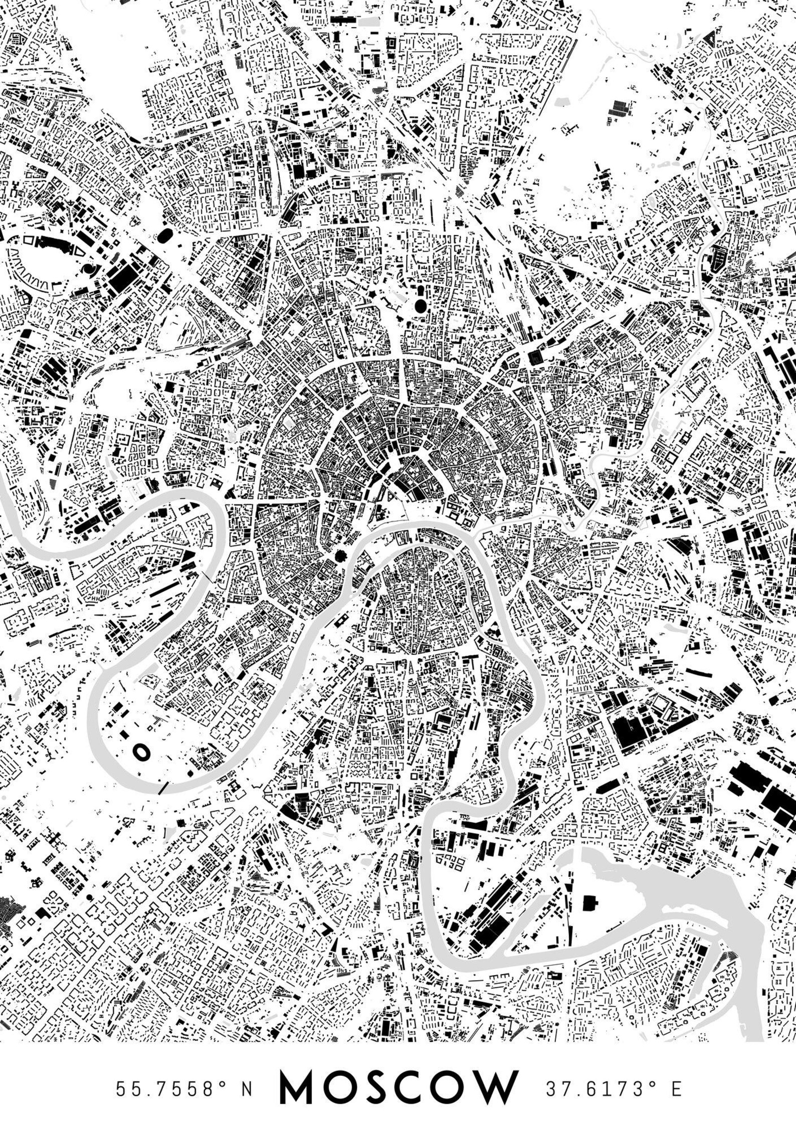 Moscow map print Moscow print Moscow city map Russia map | Etsy