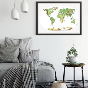 Beautiful World Map Art, Printable World Map Print, Travel Map Print ...
