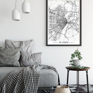St Louis Map Print, St Louis Print, St Louis City Map, Missouri Map, St ...