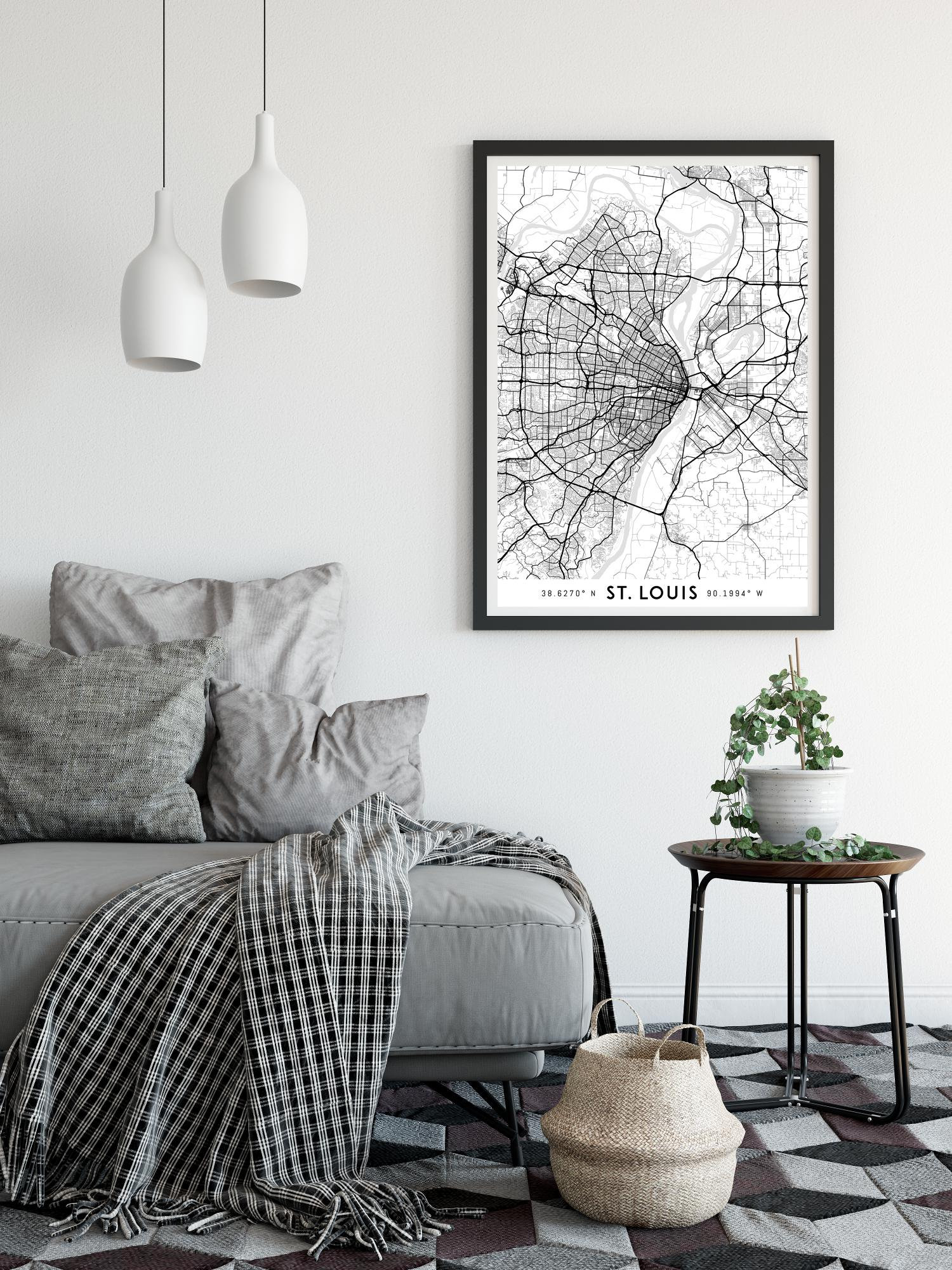 St Louis map print St Louis print St Louis city map | Etsy