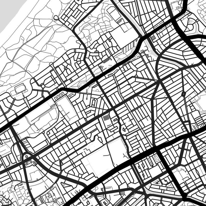 The Hague Map Art Print: Detailed Netherlands Cityscape (digital ...