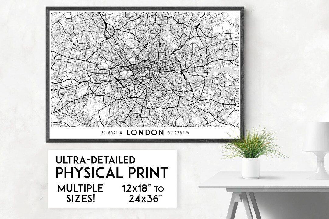 London Map Poster, London Print, London Map Print, UK Map, London City ...