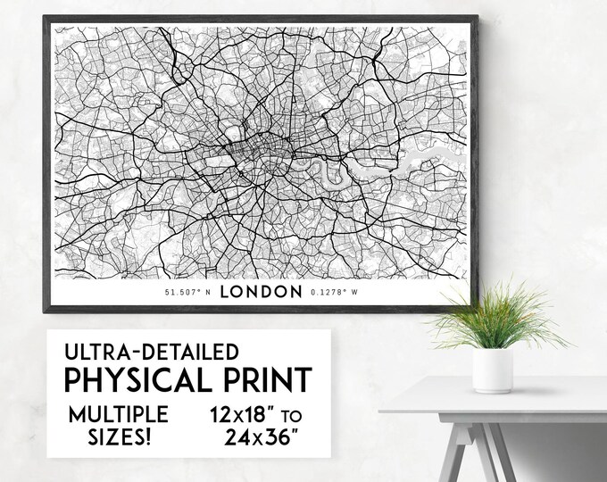 London Map, Map London, London 1813, London Map Print, London Print ...