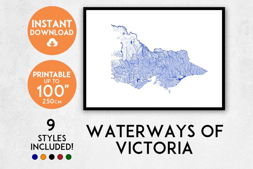 Victoria Map Print, Printable Victoria Map Art, Victoria Print ...