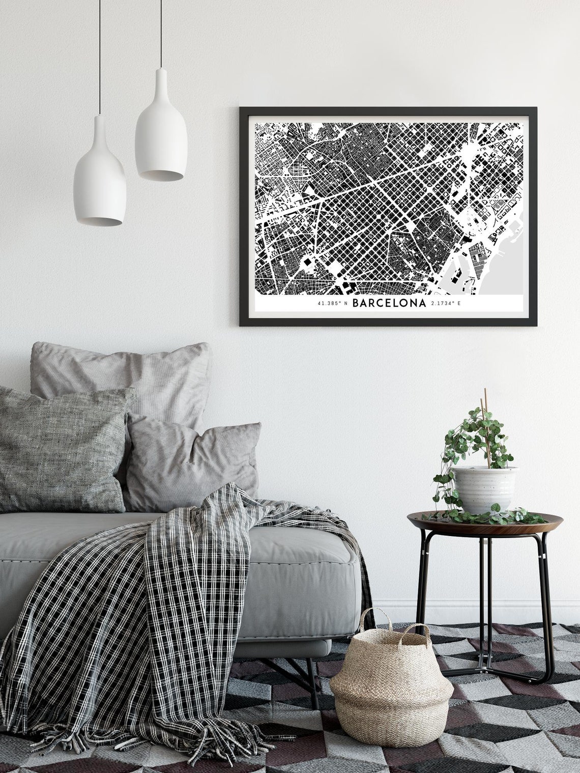 Barcelona Map Print Barcelona Print Barcelona City Map - Etsy