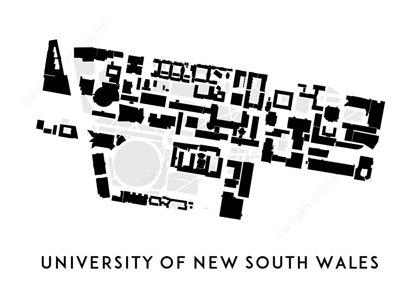 University of New South Wales Map Art Printable UNSW Map - Etsy UK