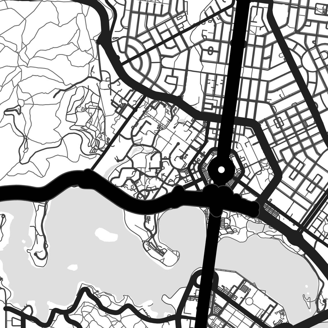 Canberra Map Print Printable Canberra Map Art Canberra - Etsy Australia