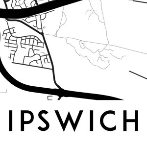 Ipswich Queensland Map Art Print: Detailed Cityscape (digital Download ...