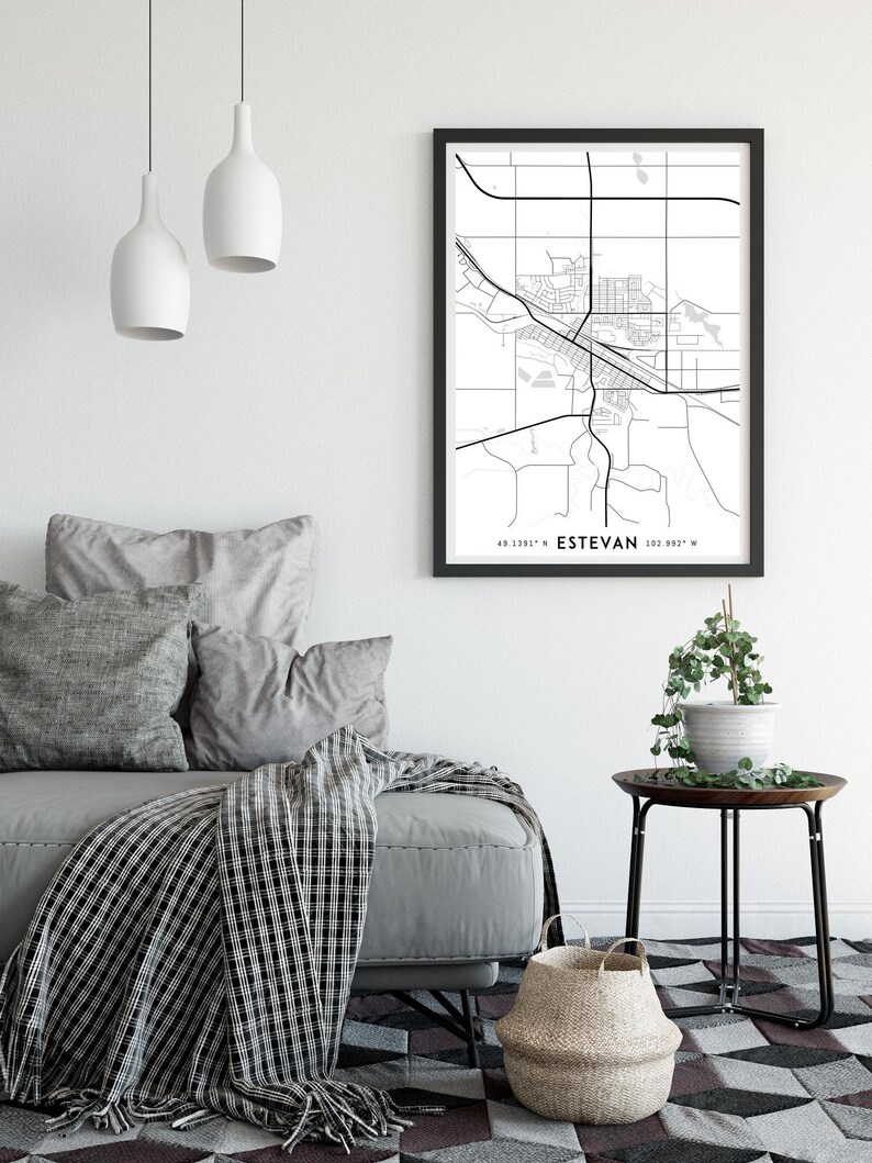Estevan Map Print Estevan Print Estevan City Map Estevan | Etsy