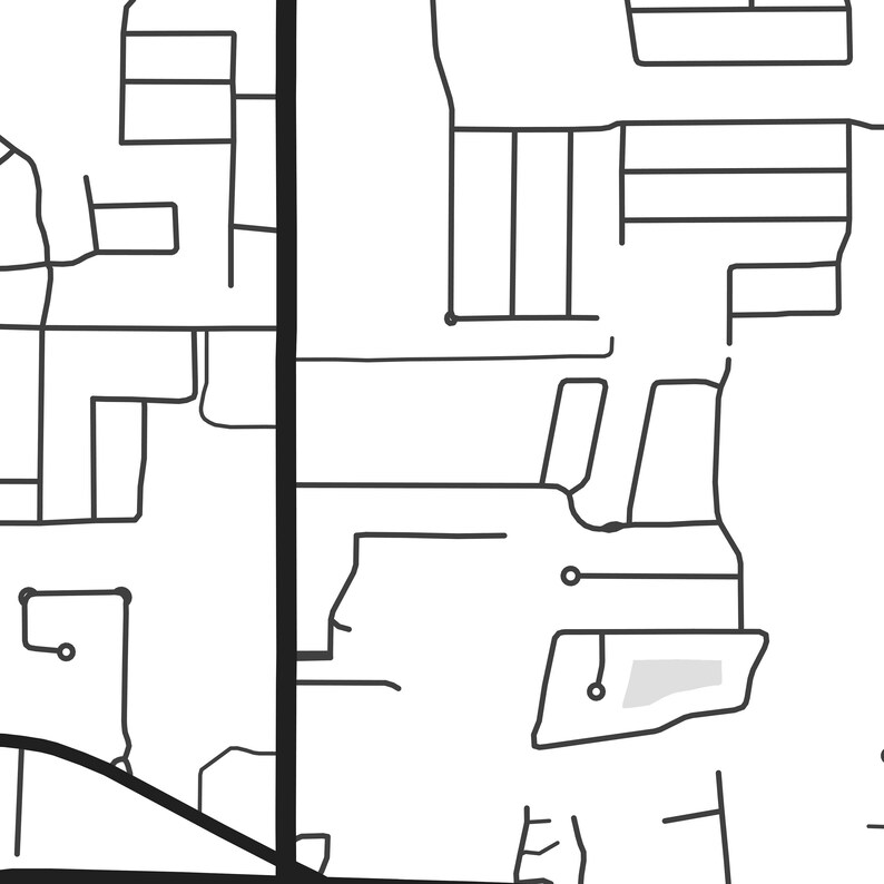 Denham Springs Louisiana Map Art Print: Detailed Cityscape (digital ...