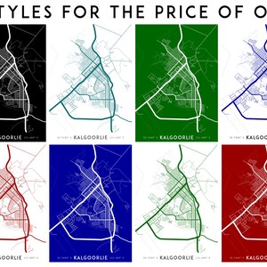 Kalgoorlie Map Print, Printable Kalgoorlie Map Art, Western Australia ...