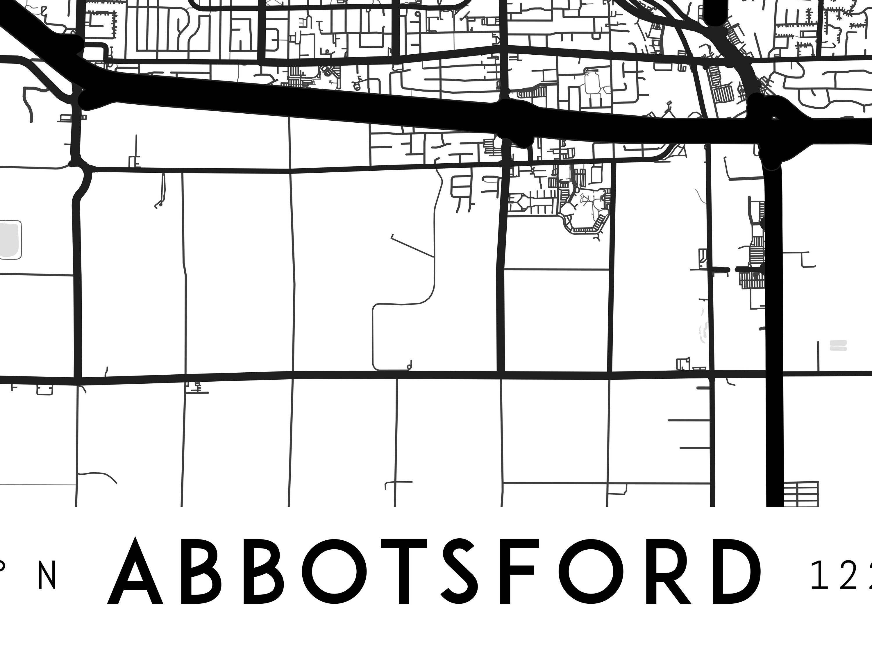 Abbotsford Map Print Printable Abbotsford Map Art Abbotsford | Etsy