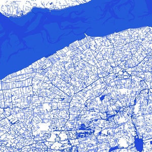 Waterways of the Netherlands Print | Physical Netherlands Map Print ...