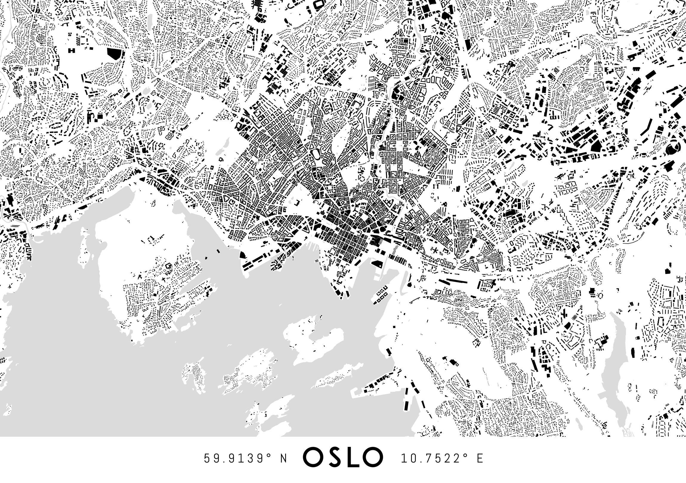 Oslo Map Print Oslo Print Oslo City Map Norway Map Oslo - Etsy
