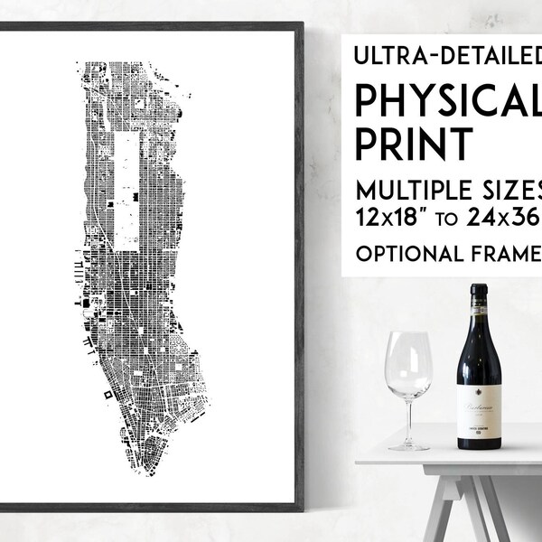 Manhattan Map - Etsy