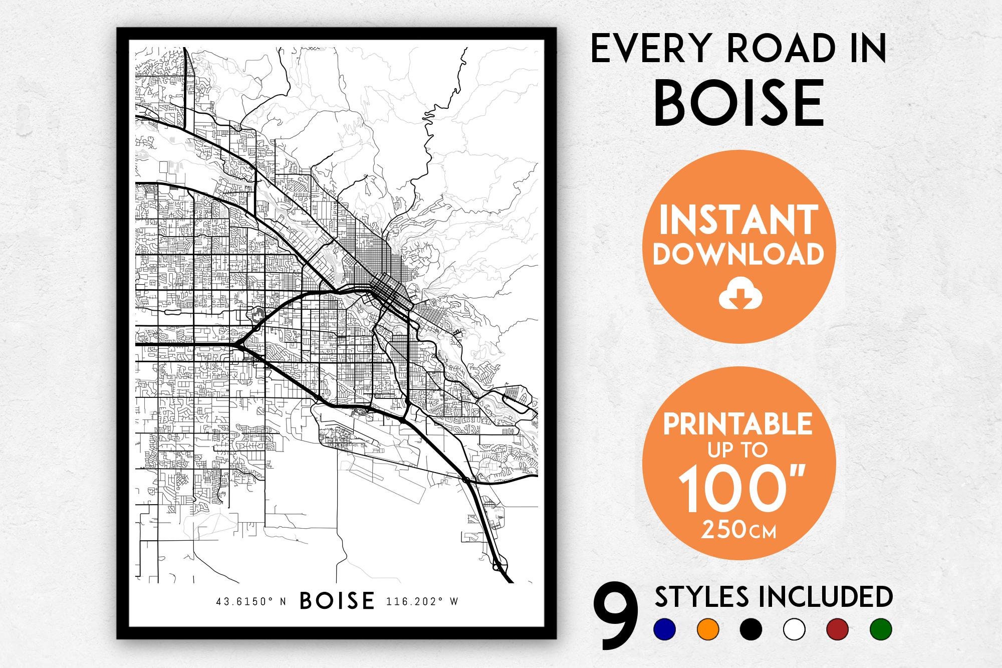 Boise Map Print Boise Print Boise City Map Boise Idaho Map | Etsy