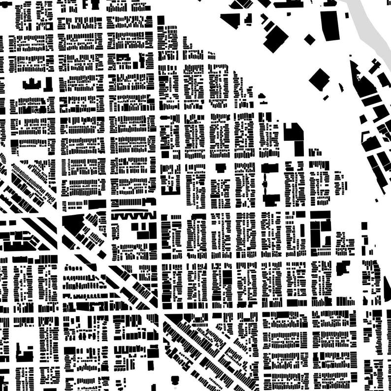 Buildings of Chicago Print Physical Chicago Map Print - Etsy