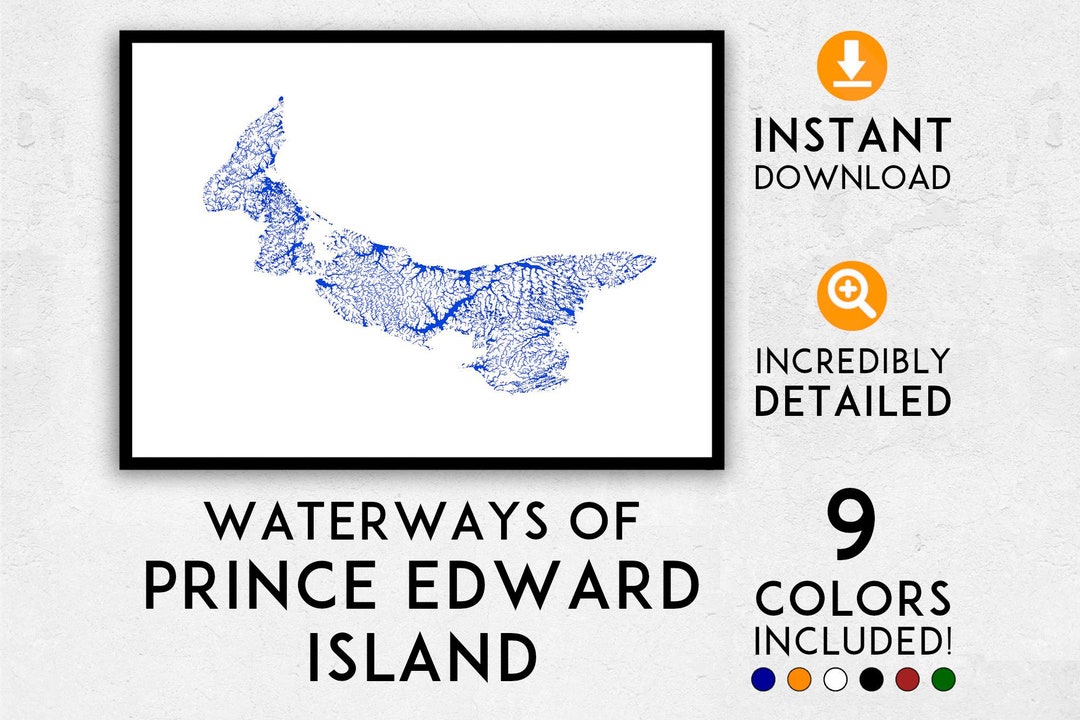 Prince Edward Island Map Print, Prince Edward Island Print, Prince ...