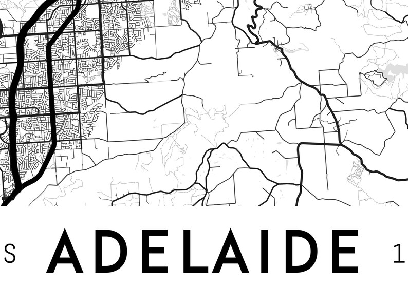 Adelaide Map Print Adelaide Print Adelaide City Map | Etsy