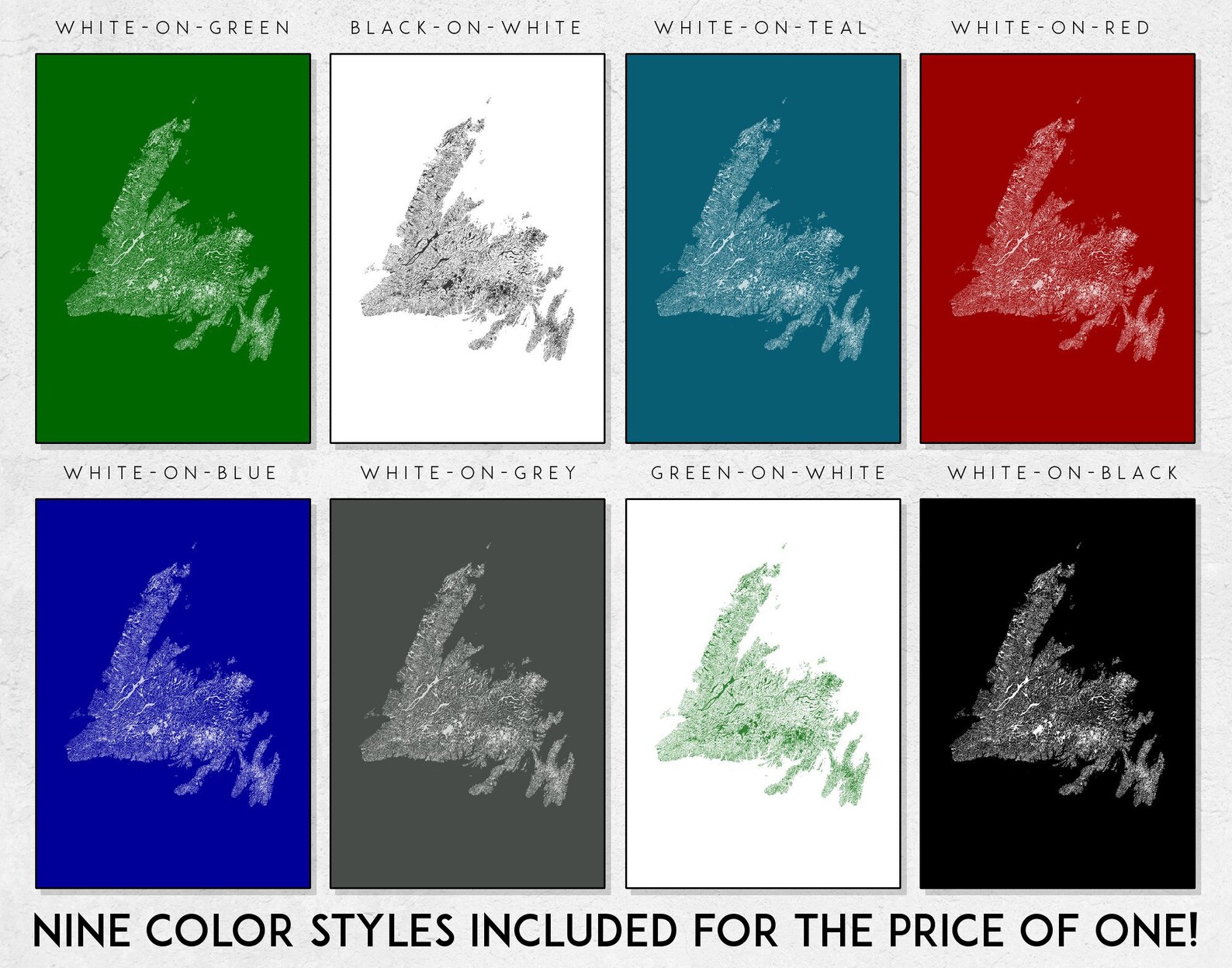 Newfoundland Map Print Printable Newfoundland Map Art | Etsy