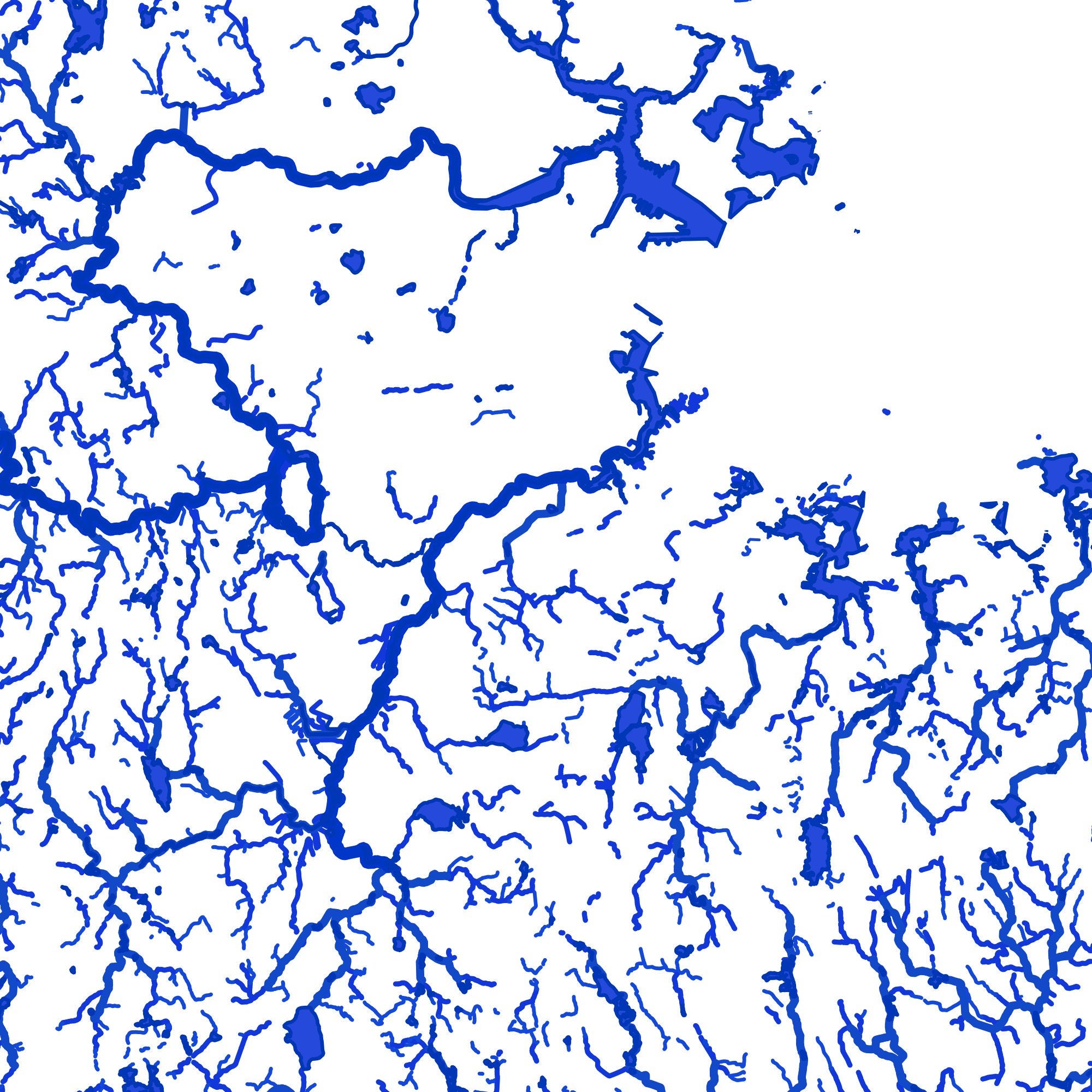 Massachusetts Rivers Map Art Print: Detailed Waterways (digital ...