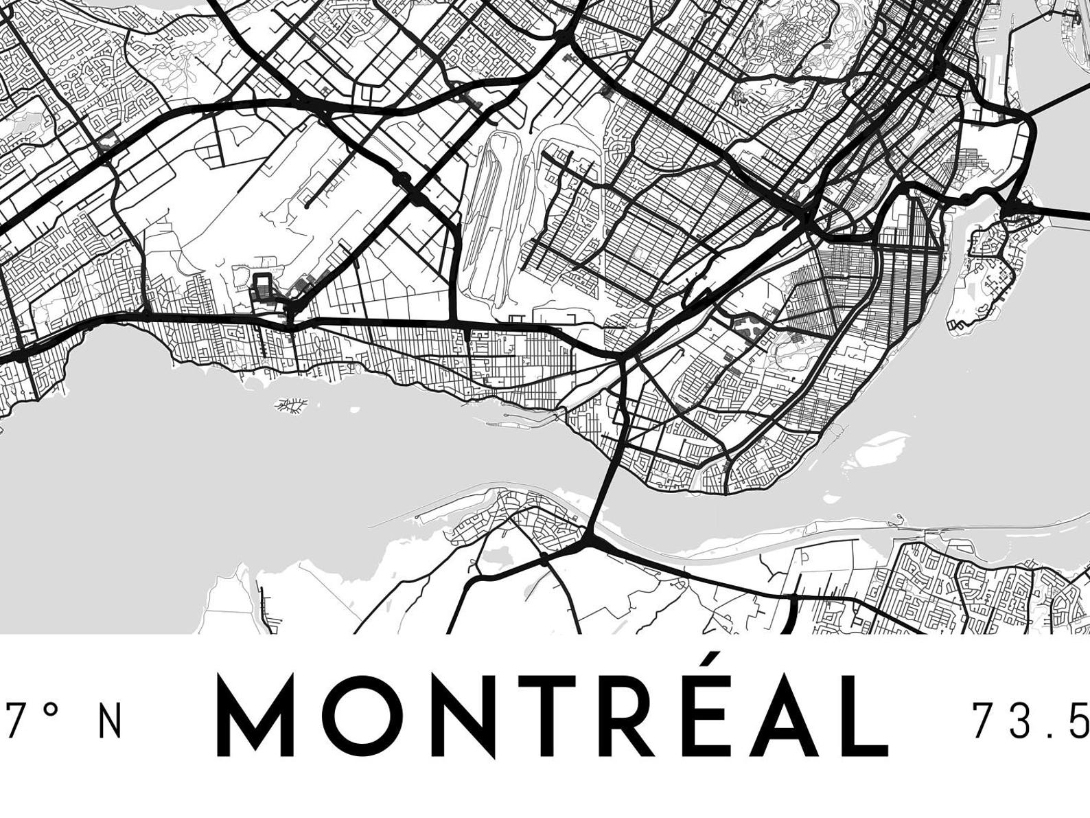 Montreal Map Print Montreal Print Montreal City Map - Etsy Canada