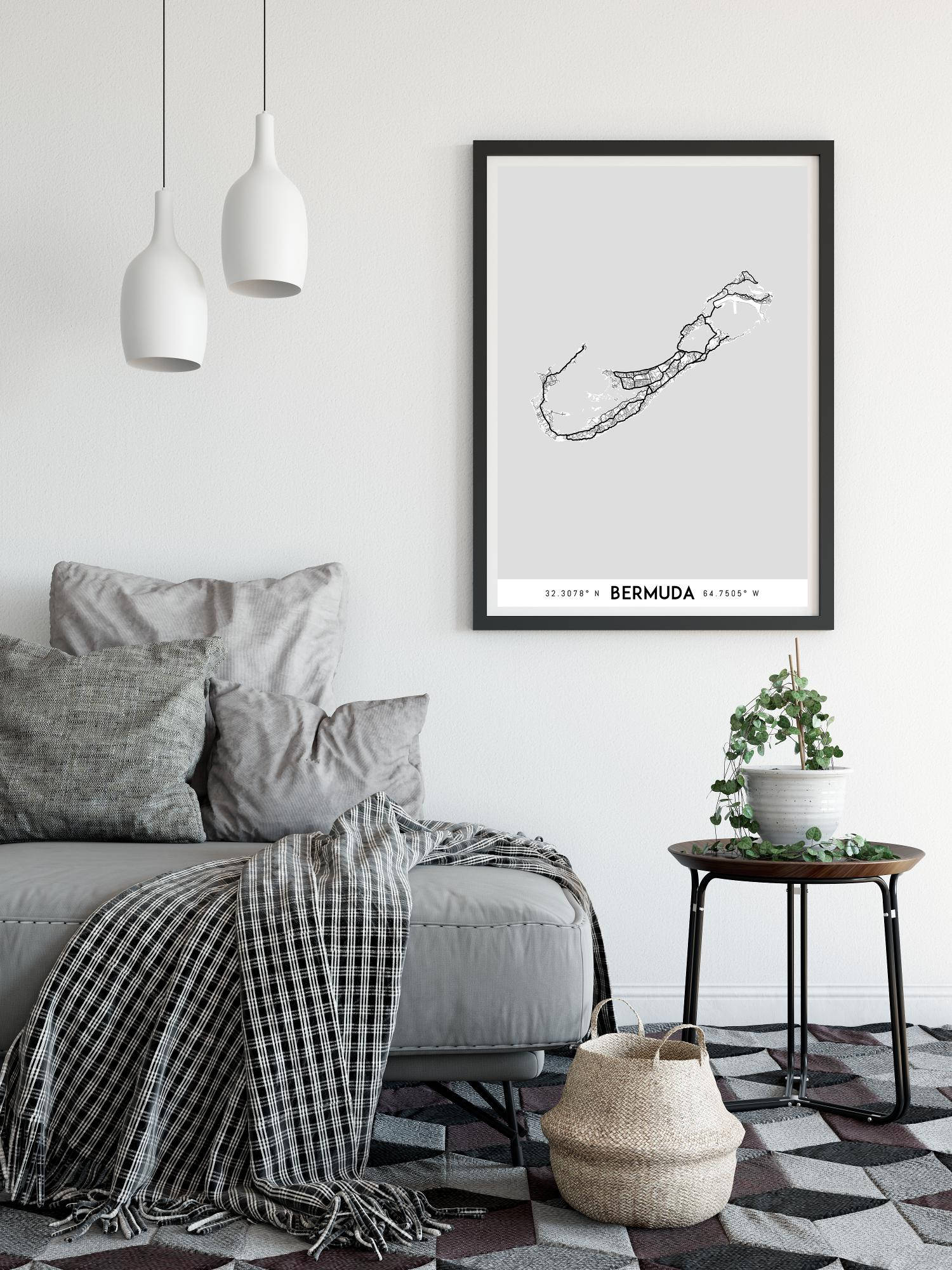Bermuda Map Print Bermuda Print Hamilton Map Hamilton - Etsy