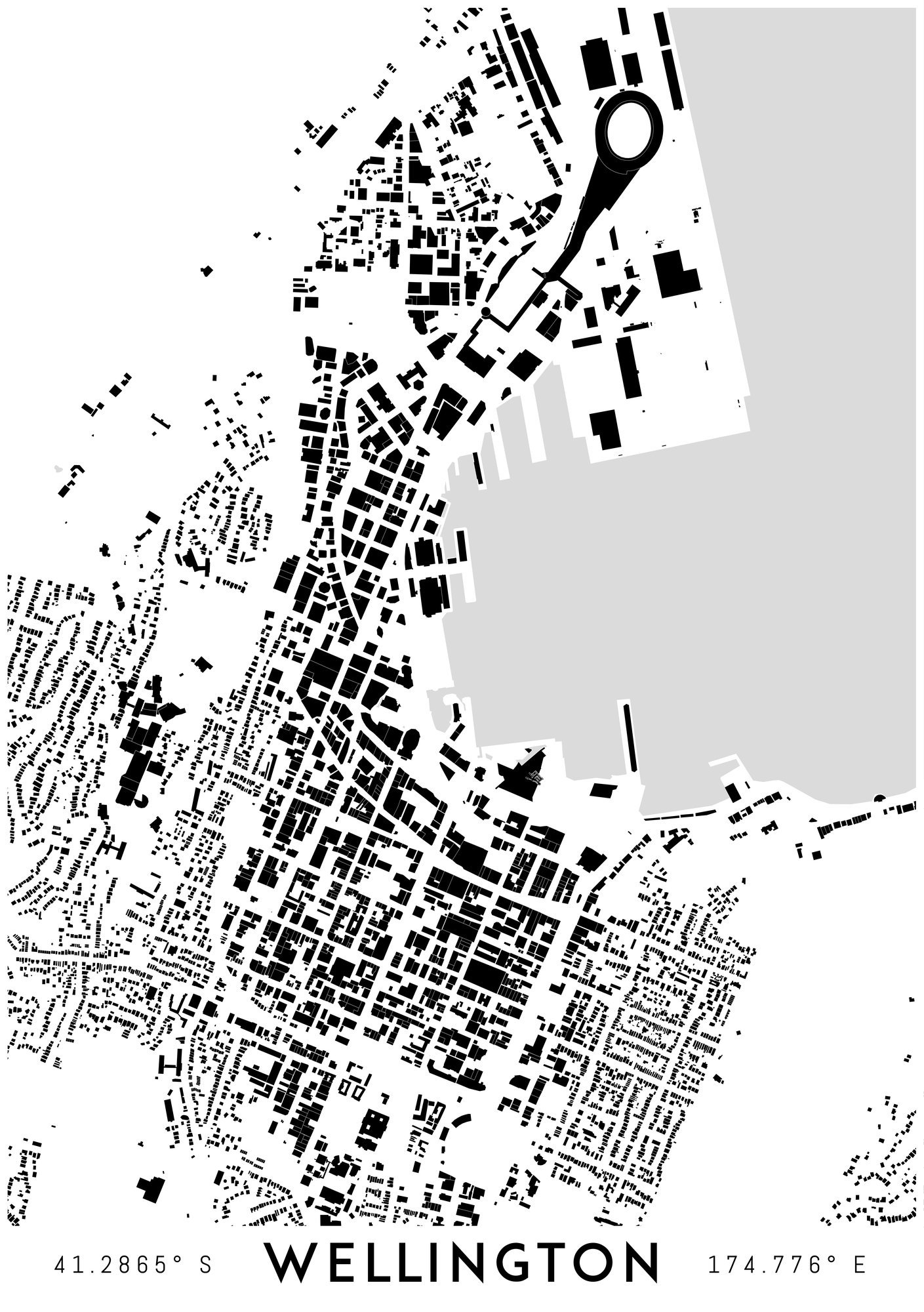 Wellington Map Print Wellington Print Wellington City Map | Etsy
