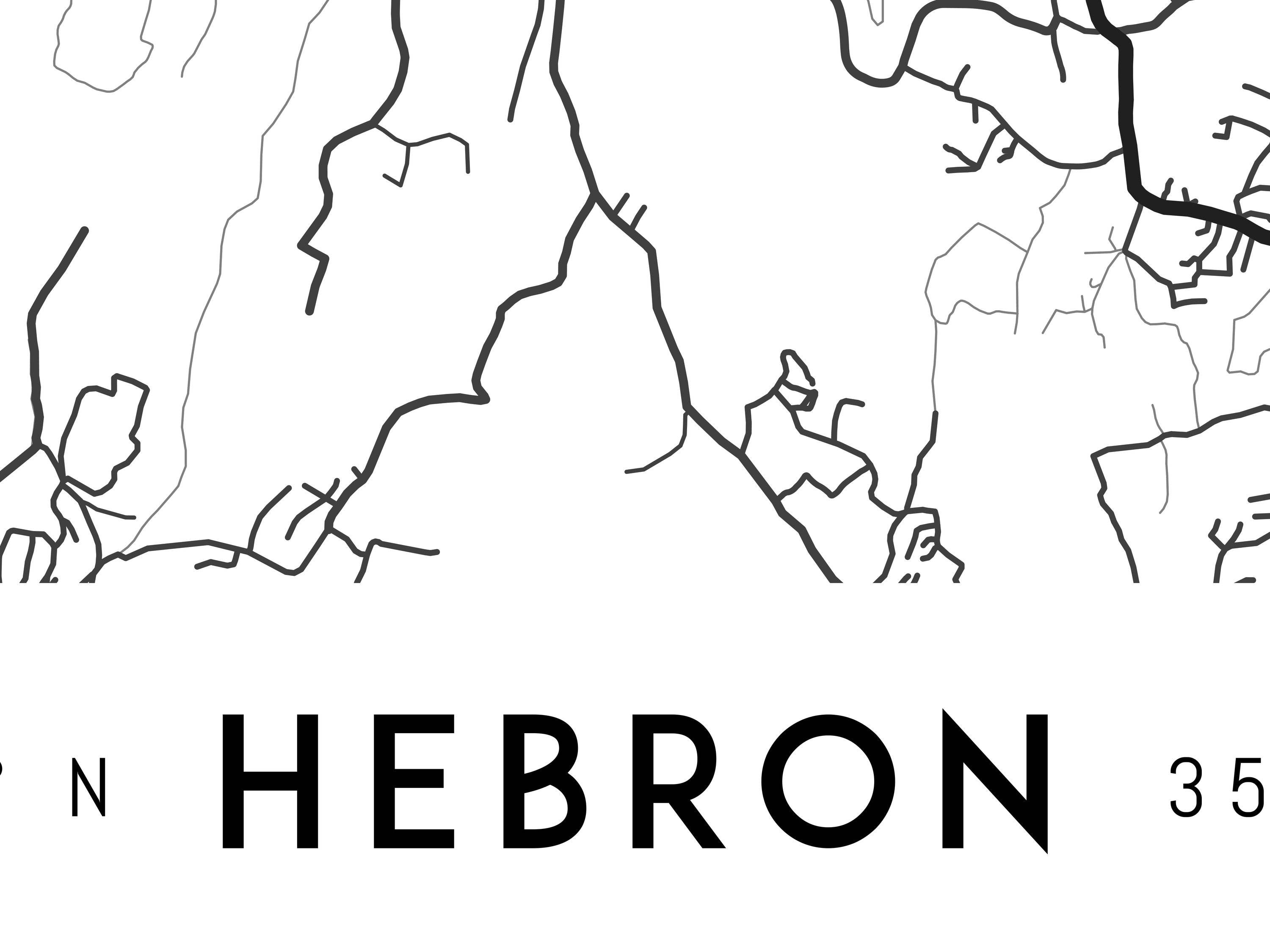 Hebron Map Print Printable Hebron Map Art Hebron Print | Etsy