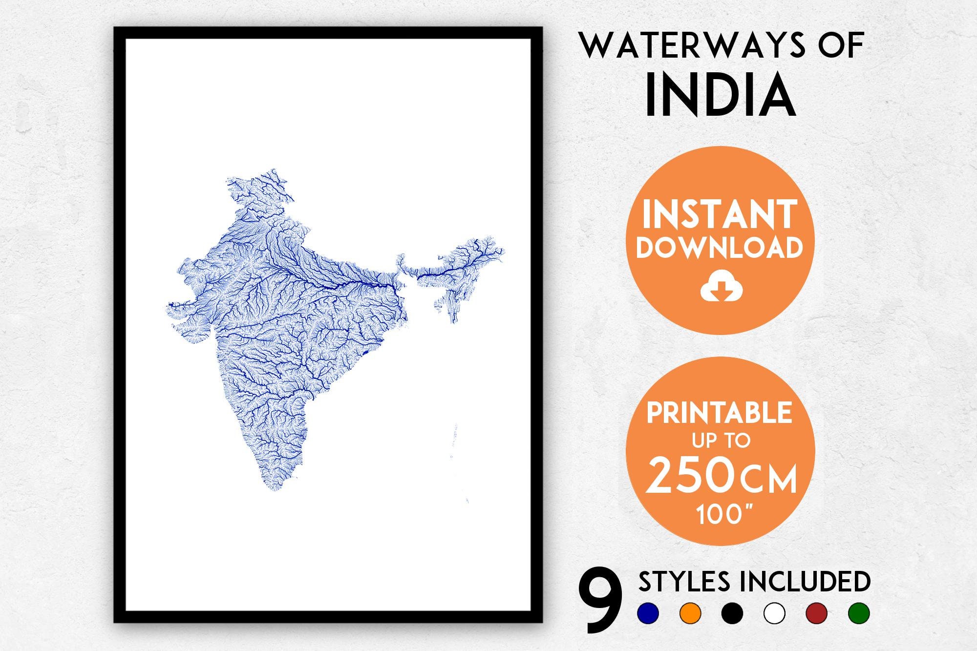 India Map Print India Print India Poster India Wall Art - Etsy Hong Kong