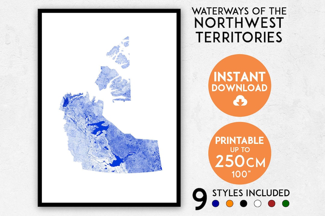 Northwest Territories Map Print, Printable Canada Map Art, NWT Map ...