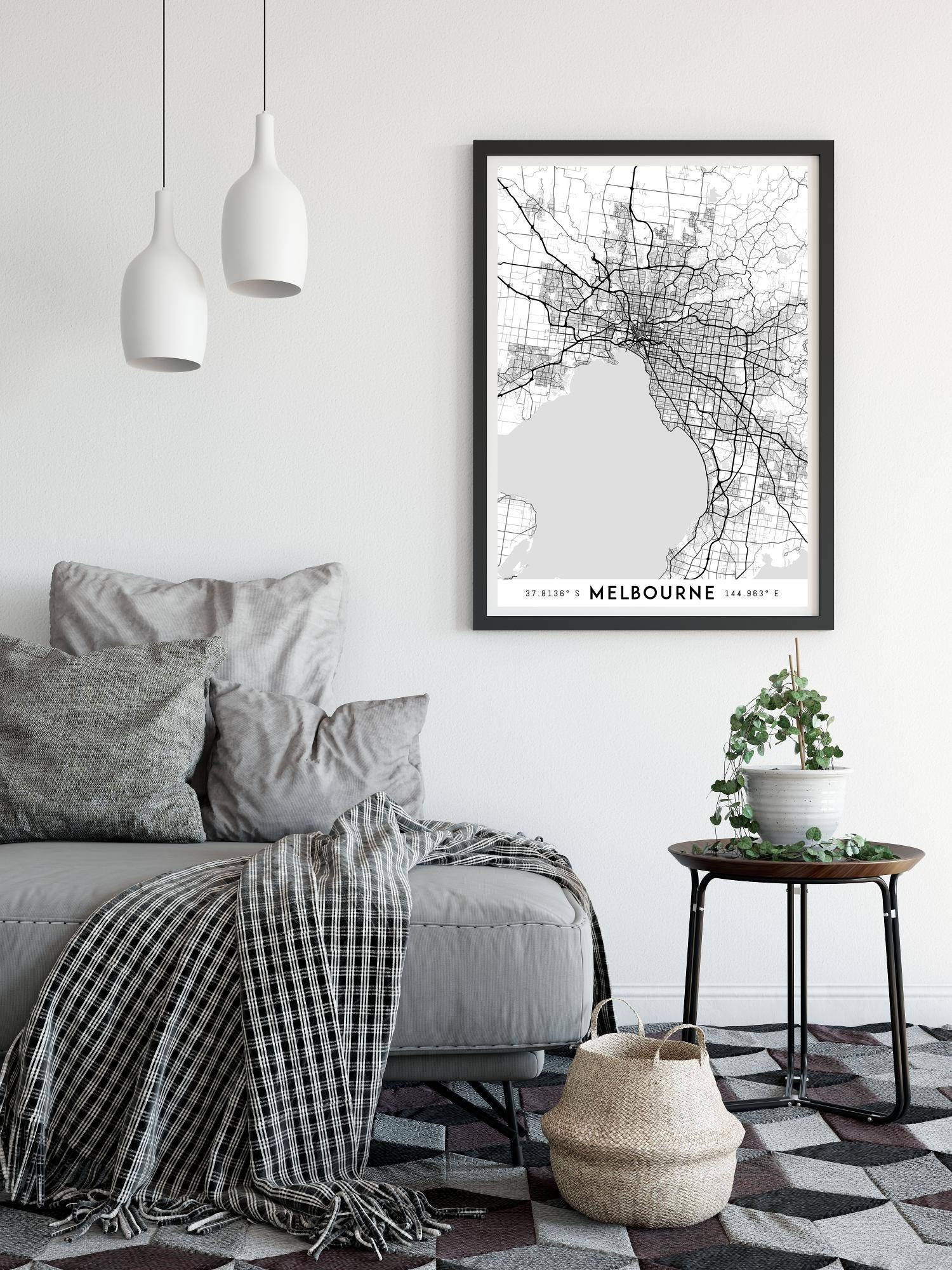 Melbourne Map Print, Melbourne Print, Melbourne City Map, Australia Map ...