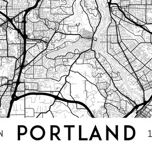 Detailed Portland Oregon Map Art Print (digital Download) - Etsy
