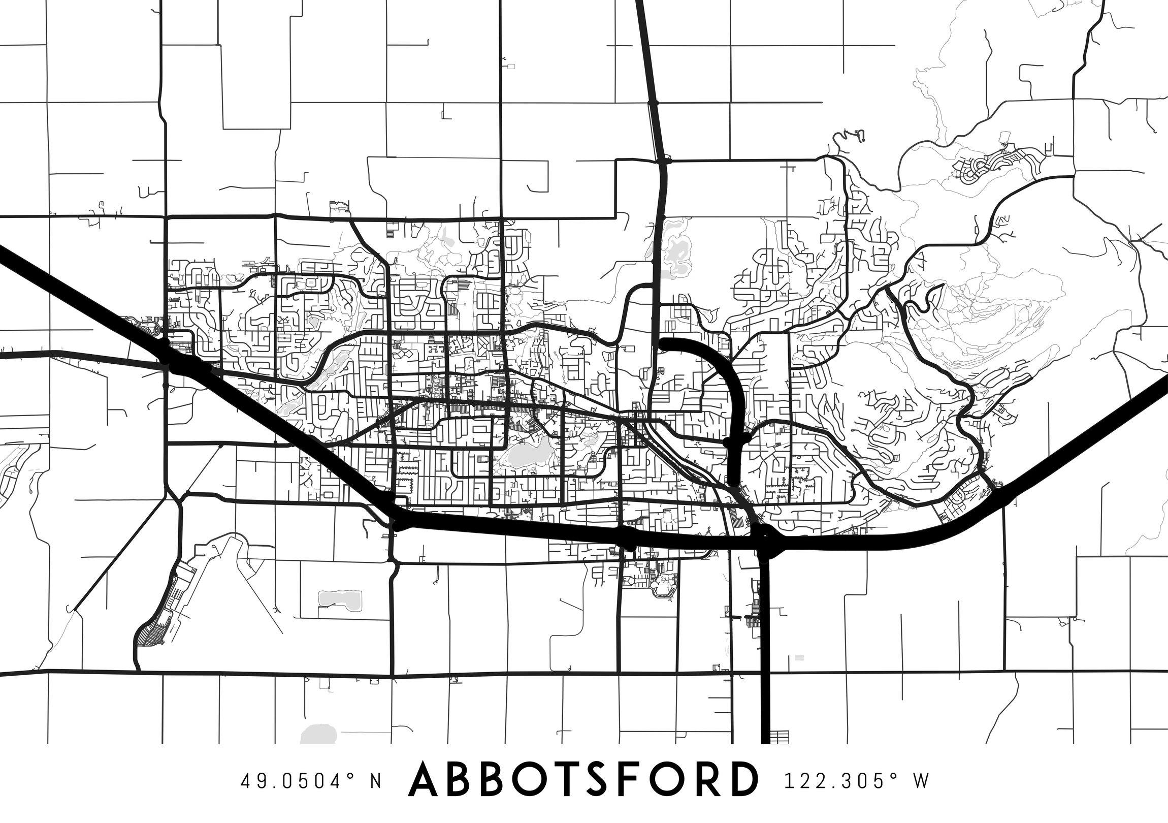 Abbotsford Map Print Printable Abbotsford Map Art Abbotsford | Etsy
