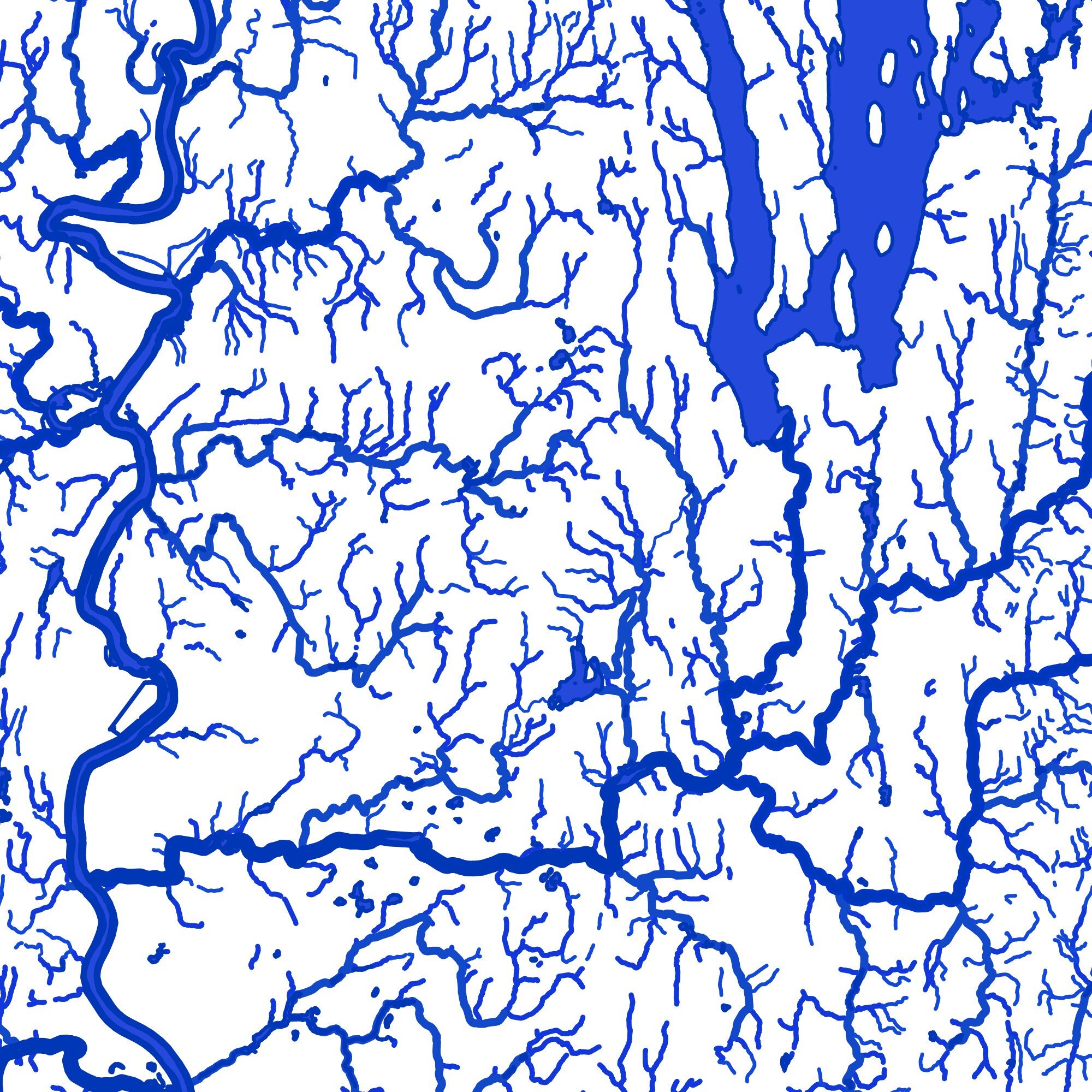 Massachusetts Rivers Map Art Print: Detailed Waterways (digital ...