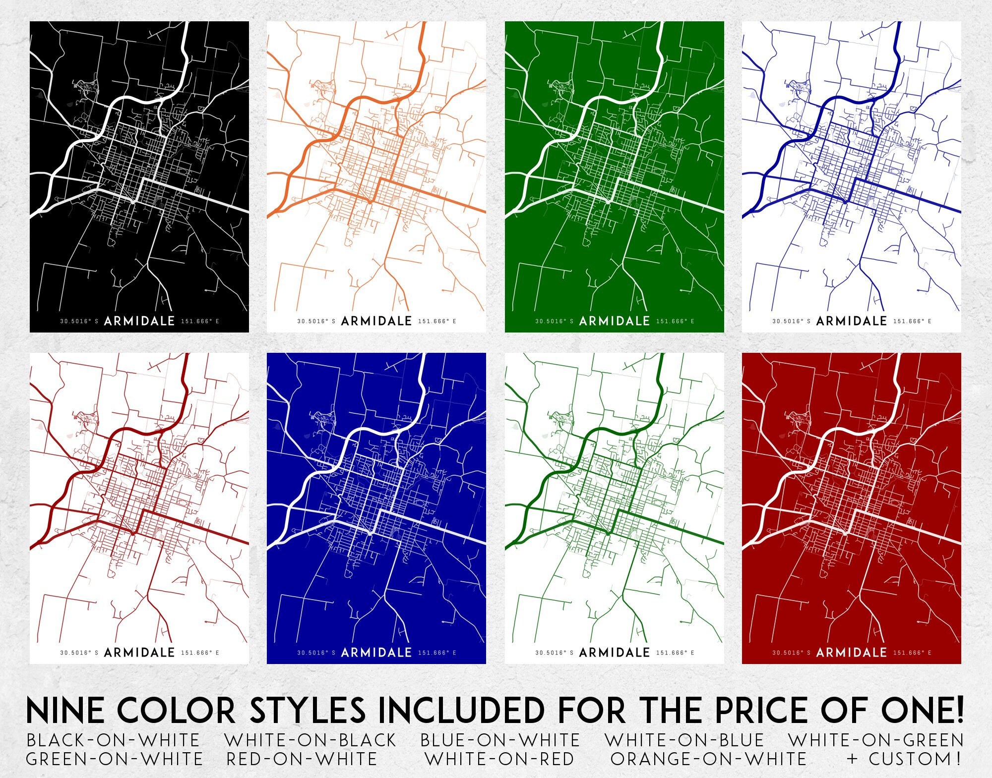Armidale Map Print Armidale Print Armidale City Map - Etsy Australia